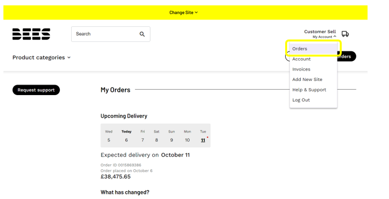 Finding the order and status in BEES Web – BEES